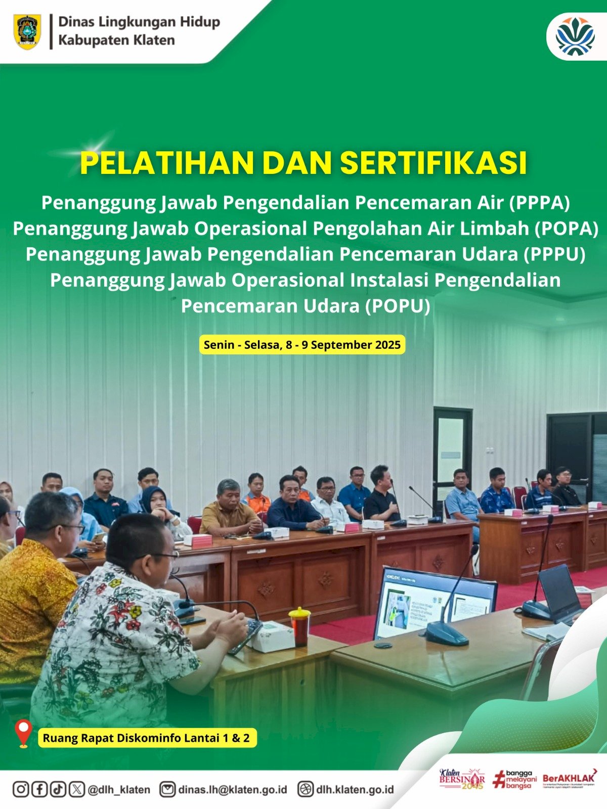 PELATIHAN DAN SERTIFIKASI PPPA – POPA DAN PPPU - POPU - DLH Kab.Klaten